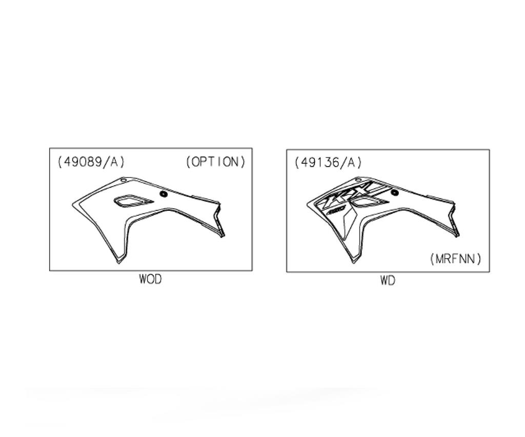 Engine side cover for KX. Original engine shroud with graphics, or ...