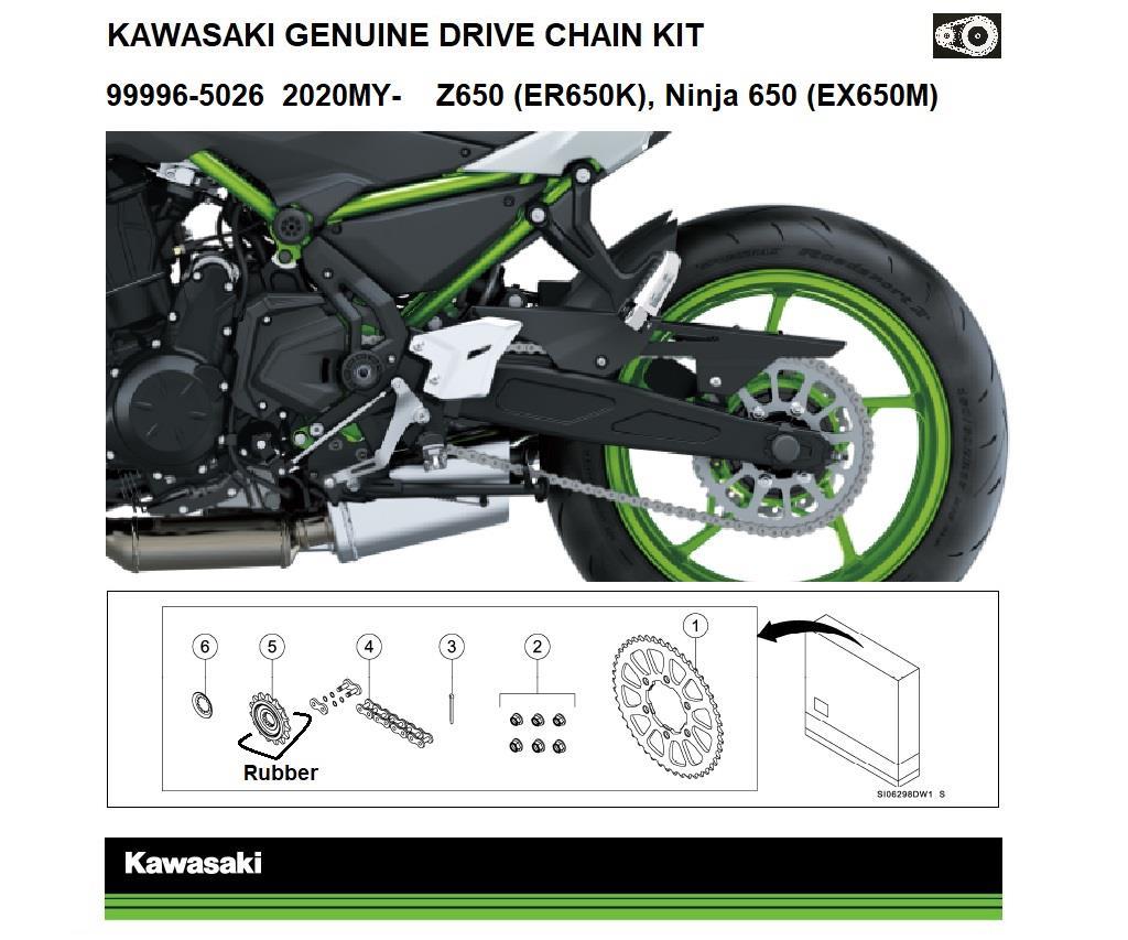 Genuine Kawasaki chain kit 99996-5011 Z800 (ZR800A/B/C/D) 99996-5013 ...