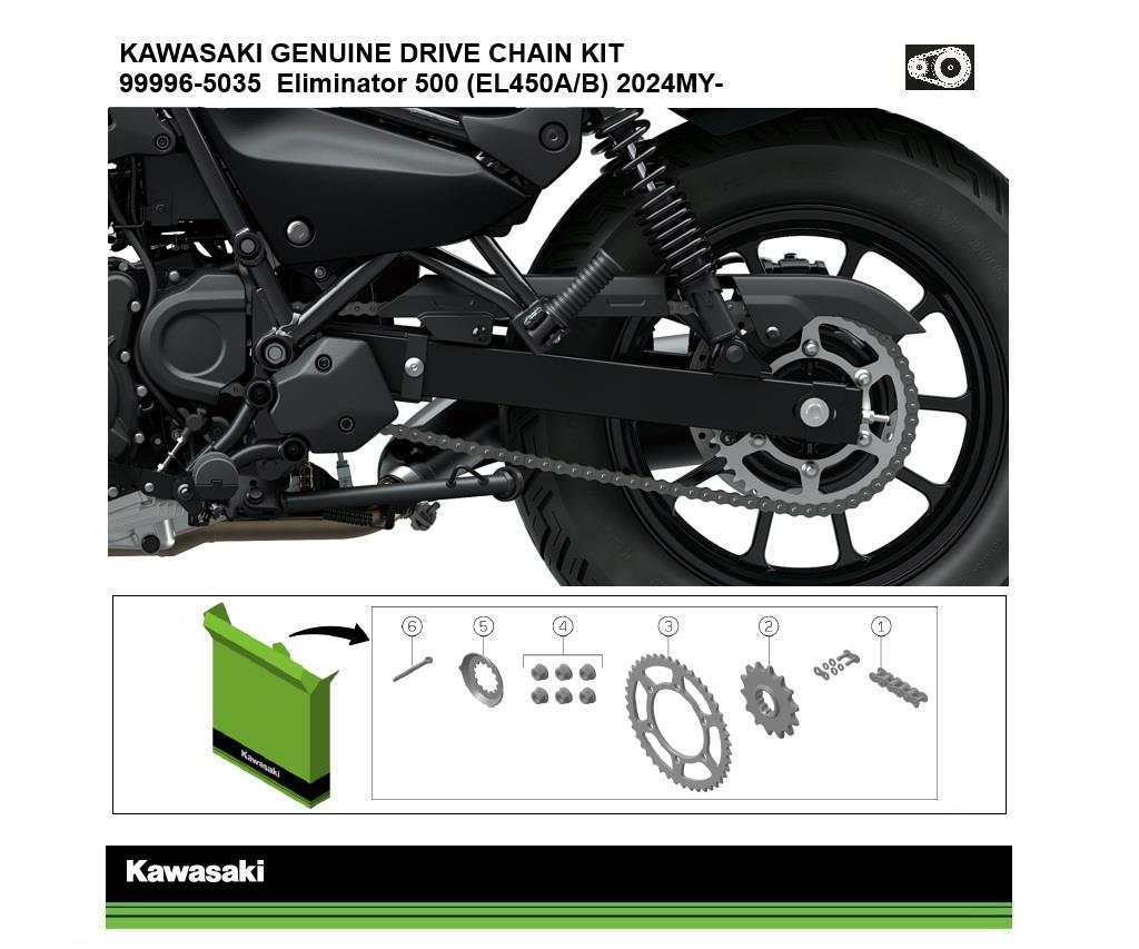 Genuine Kawasaki chain kit 99996-5011 Z800 (ZR800A/B/C/D) 99996-5013 ...