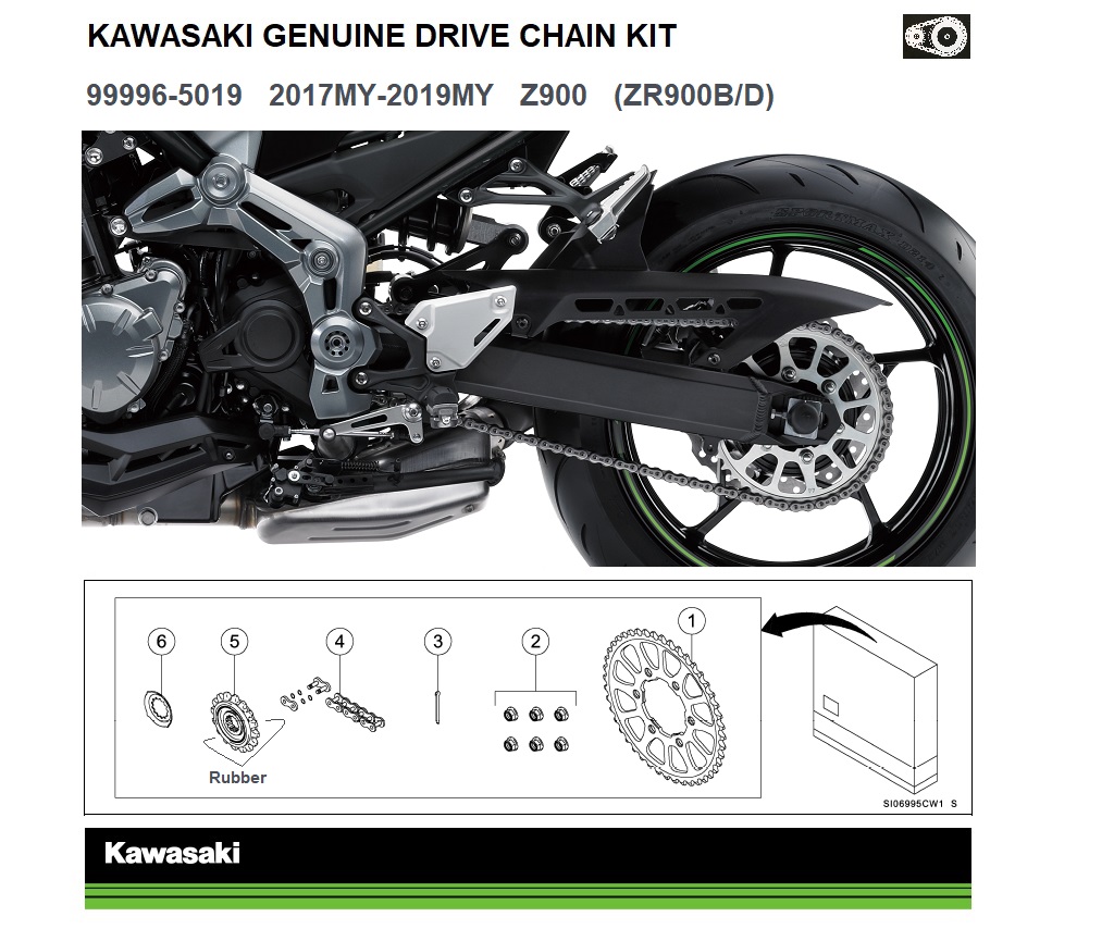 Genuine Kawasaki chain kit 99996-5011 Z800 (ZR800A/B/C/D) 99996-5013 ...