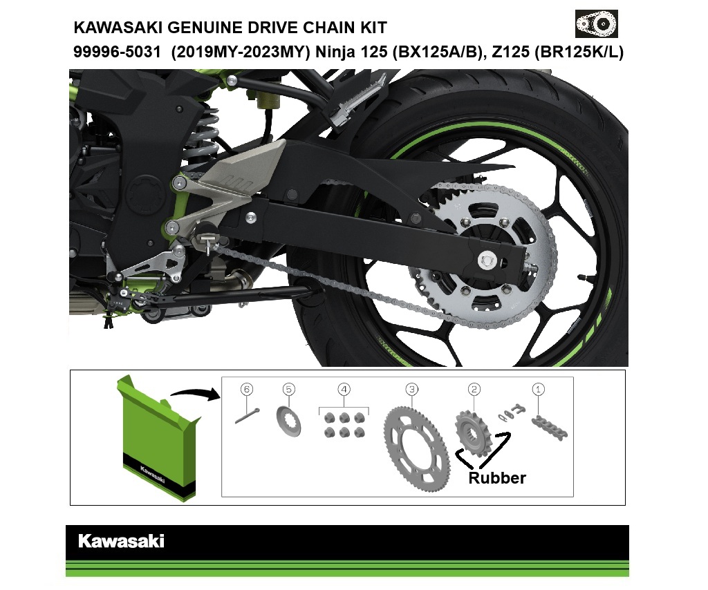 Genuine Kawasaki chain kit 99996-5011 Z800 (ZR800A/B/C/D) 99996-5013 ...
