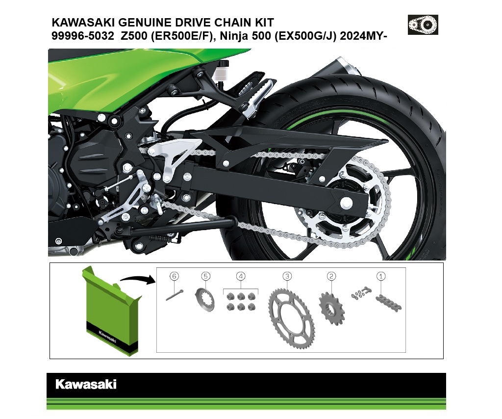 Genuine Kawasaki chain kit 99996-5011 Z800 (ZR800A/B/C/D) 99996-5013 ...