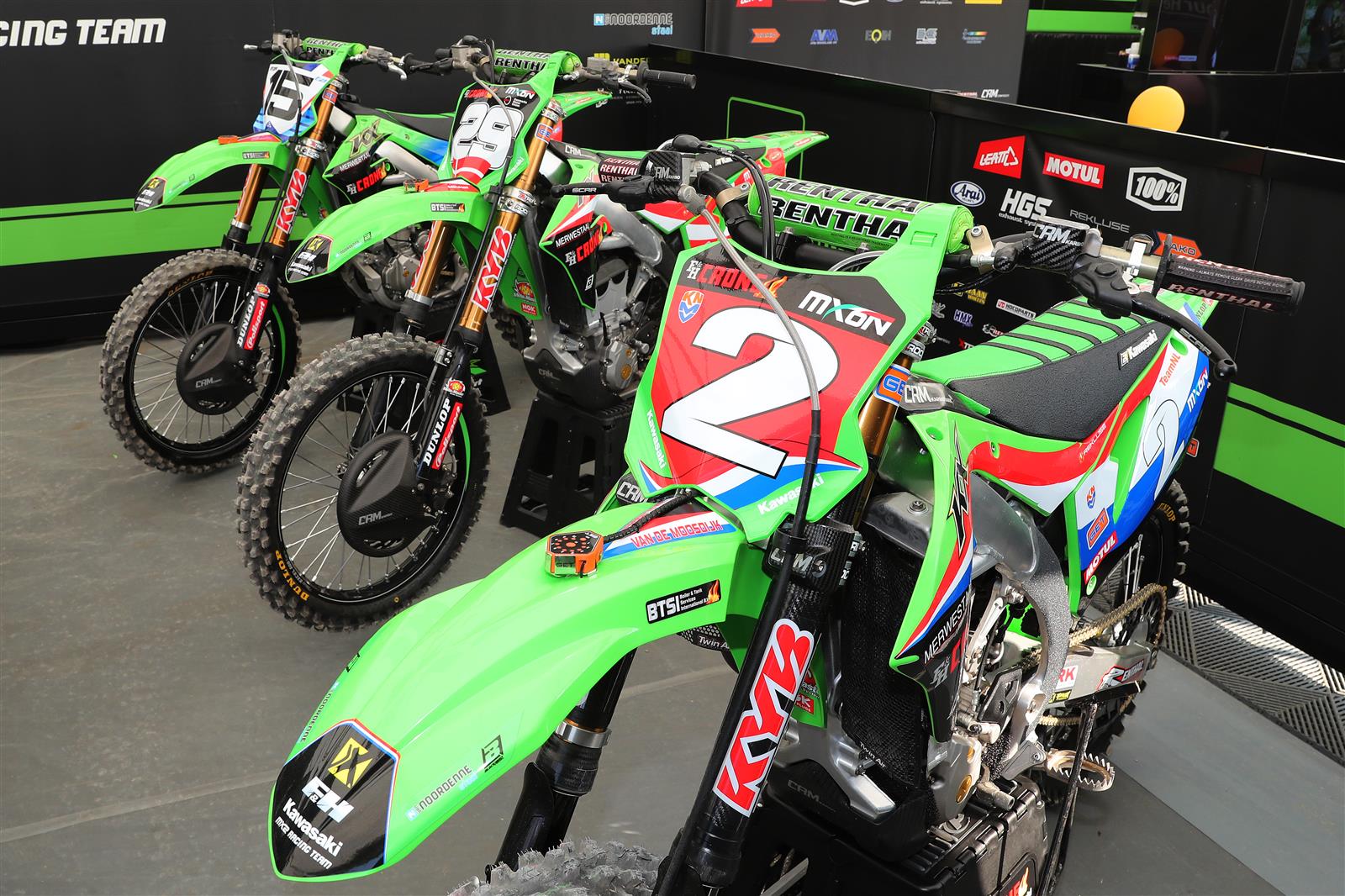 Different colours for Team F&H Kawasaki at the MX of Nations