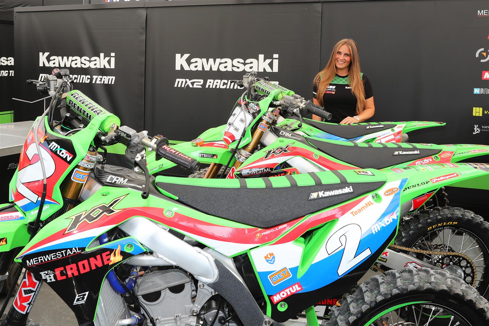 Different colours for Team F&H Kawasaki at the MX of Nations
