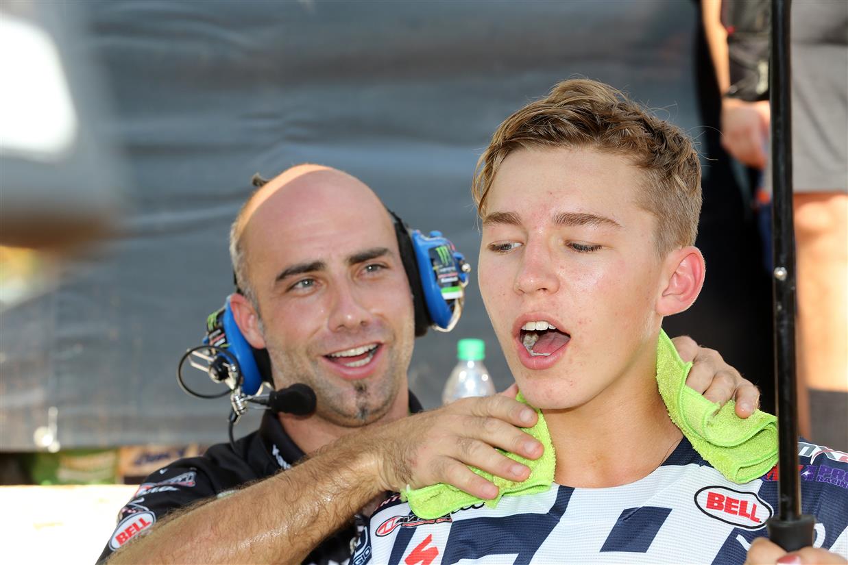 Austin Forkner on the podium in Charlotte