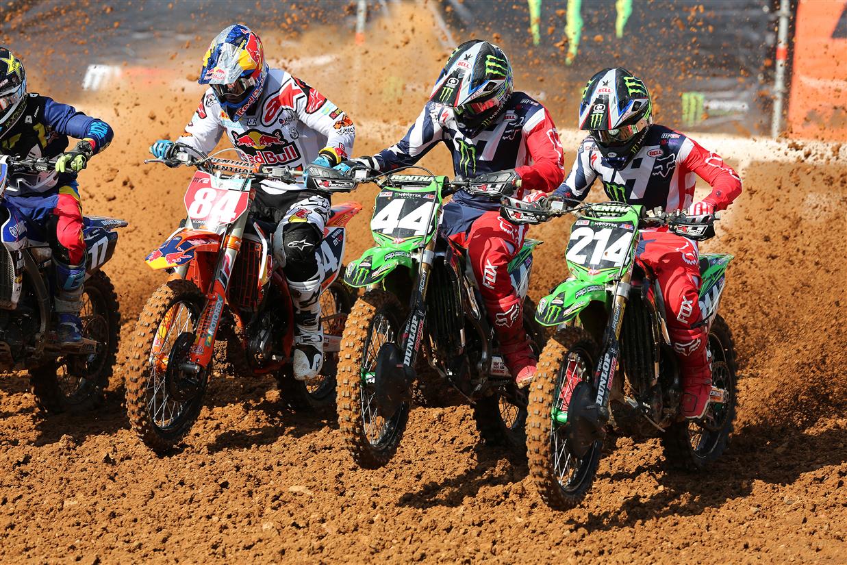 Austin Forkner on the podium in Charlotte