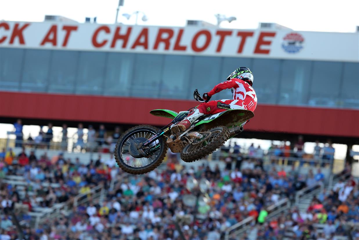 Austin Forkner on the podium in Charlotte