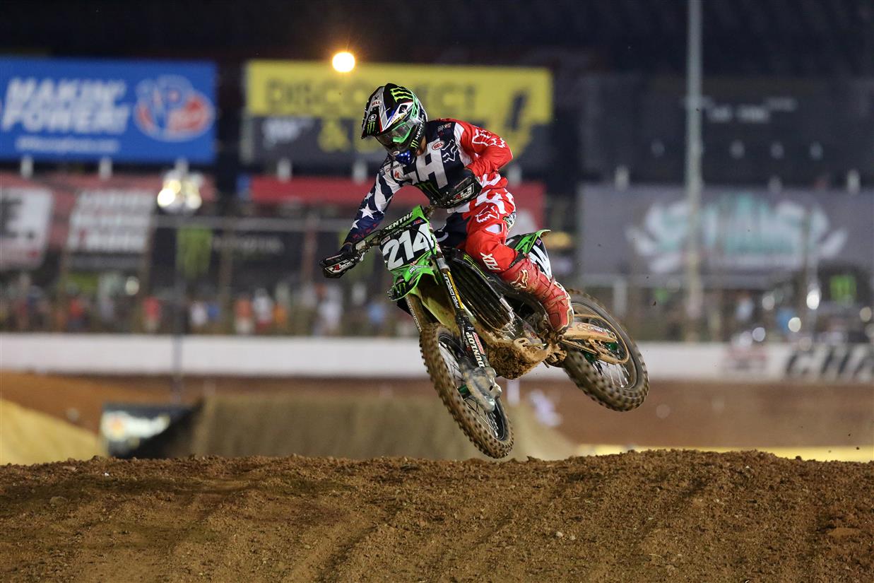 Austin Forkner on the podium in Charlotte