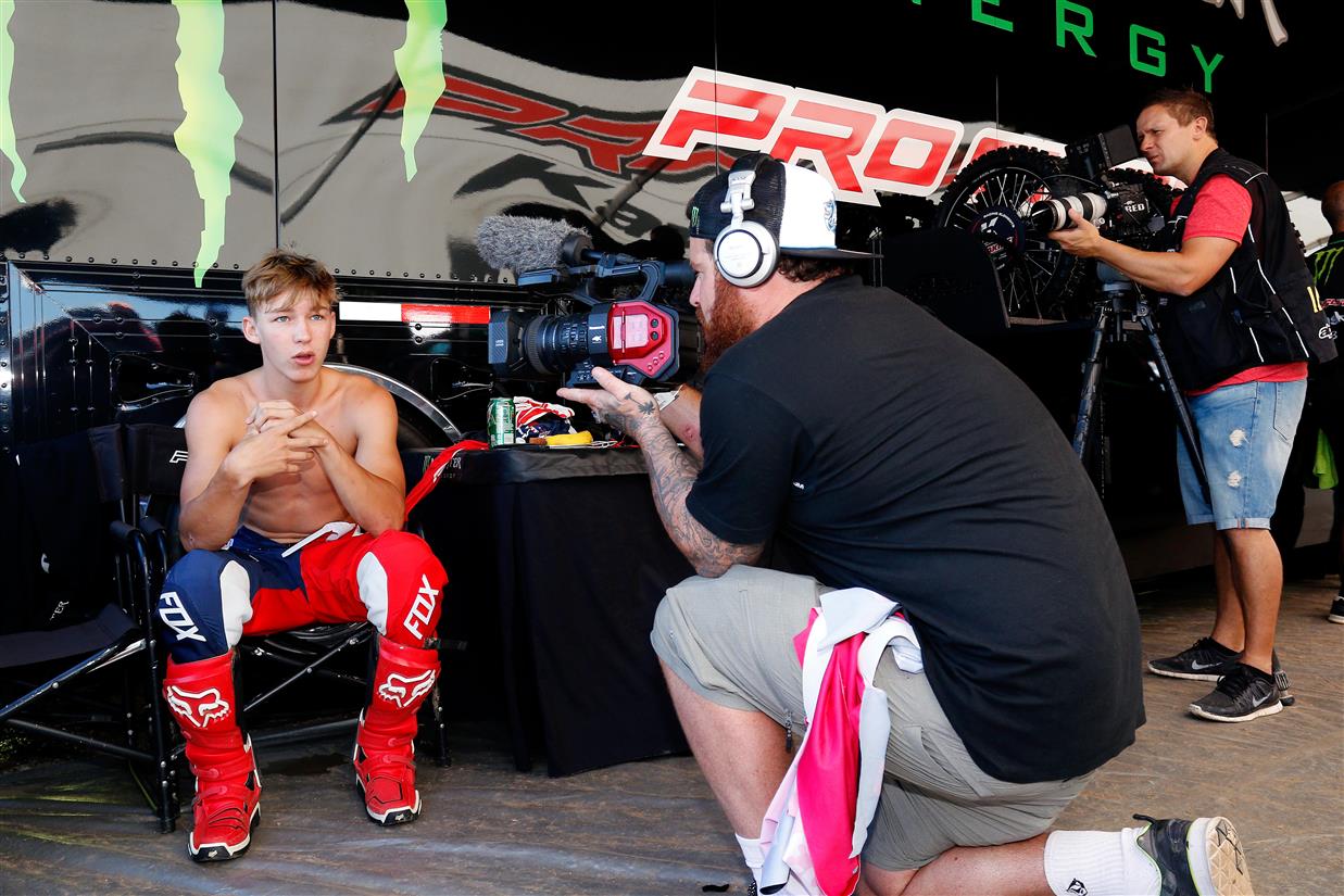 Austin Forkner on the podium in Charlotte