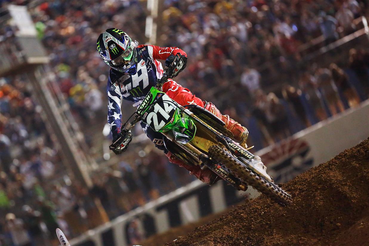 Austin Forkner on the podium in Charlotte