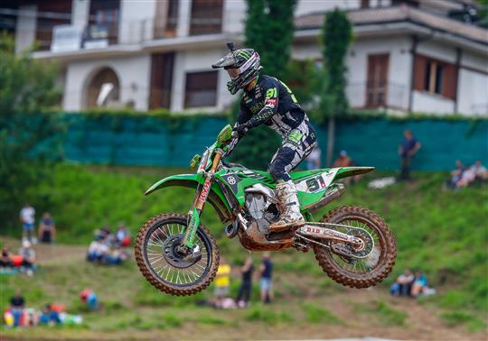 Jeremy Seewer on the podium in Italy